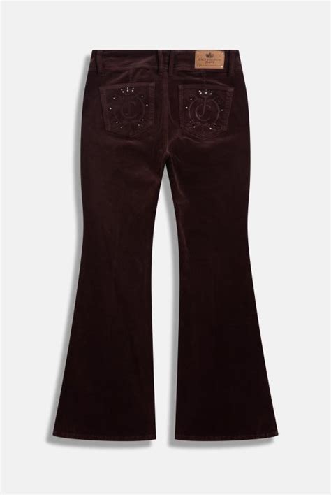 Java Crest Velours Denim Laag Uitgesneden Flare Jeans Juicy Couture