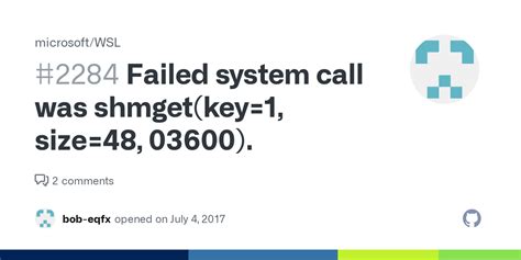 Failed System Call Was Shmgetkey1 Size48 03600 · Issue 2284