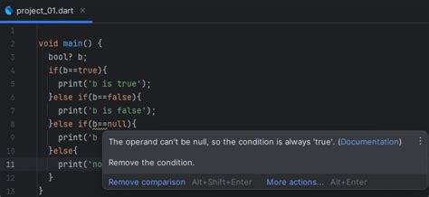intellij idea getting wrong warning in dart possible bug the