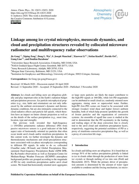 Pdf Linkage Among Ice Crystal Microphysics Mesoscale Dynamics And Cloud And Precipitation