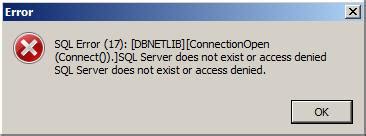 Error Connecting To SQL Server