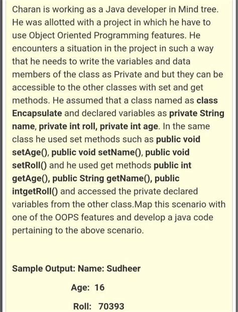 Solved Charan Is Working As A Java Developer In Mind Tree