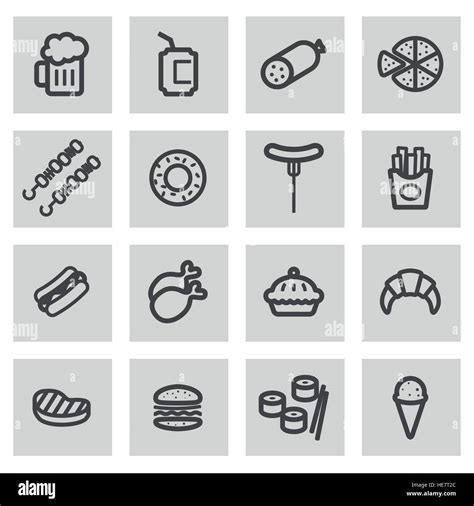Vector Line Fastfood Icons Set Stock Vector Image And Art Alamy