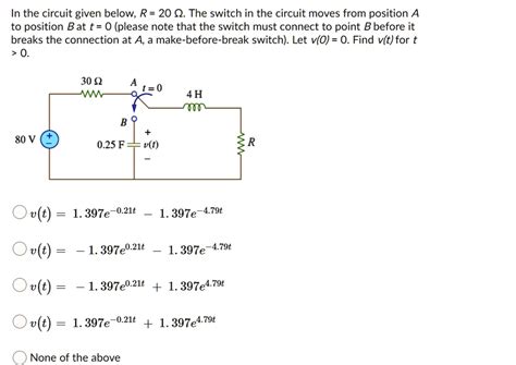 solved in the circuit given below r 20 Î© the switch in the