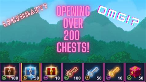 Opening Over 200 Chests Legendary Pixel Worlds Youtube