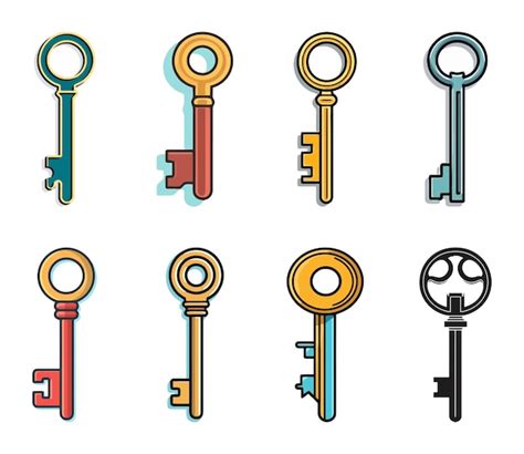 Premium Vector Set Of Various Shape Key Illustrations