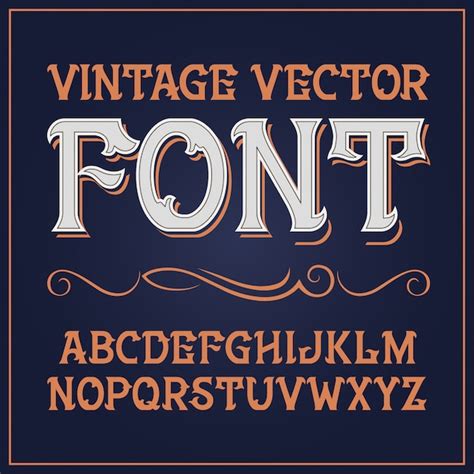 Premium Vector Vintage Label Font