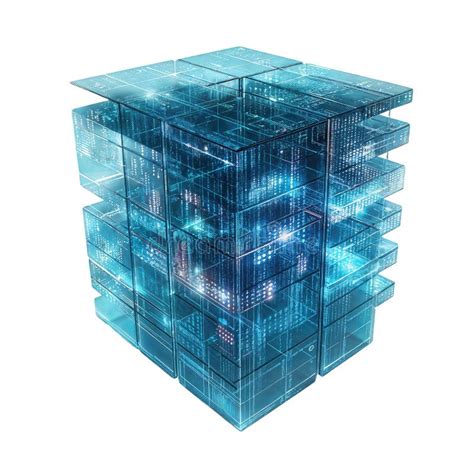 Modern 3d Digital Cube Structure With Glowing Elements Represents Advanced Technology And Data