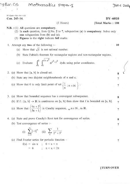 University Of Mumbai S Y B Sc C S Mathematics Paper Ii Old