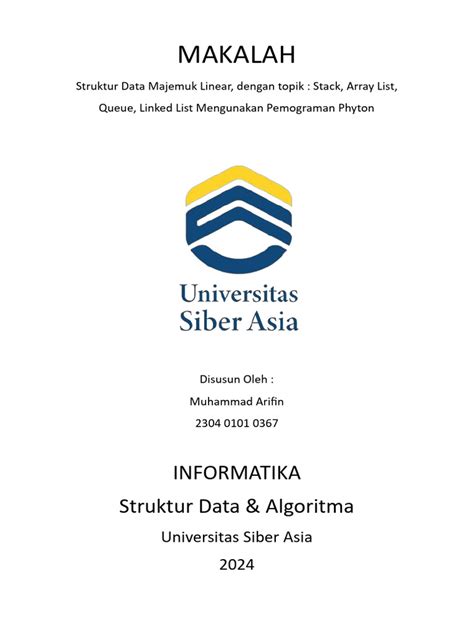 Struktur Data Majemuk Linear Mengunakan Pemograman Phyton Pdf