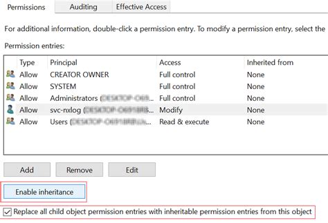 Hardening Nxlog Agent On Windows Nxlog Platform Documentation