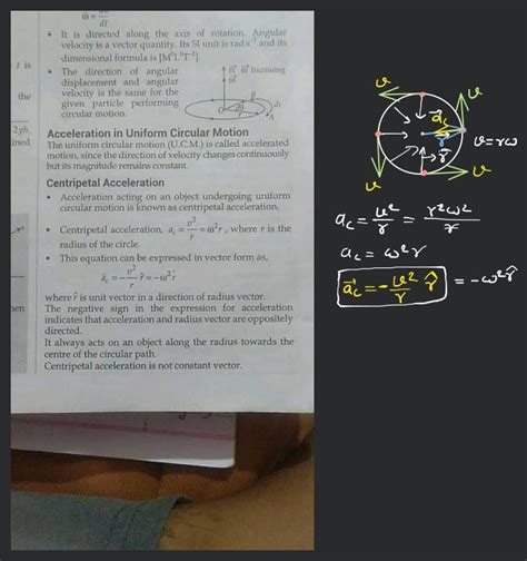 ω Dtπ It Is Directed Along The Axis Of Rotation Angular Velocity Is A