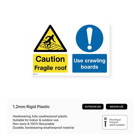 Fragile Roof Caution Sign Safety Signs And Stickers