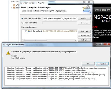 Importing Existing USB API Example Into Ccs MSP Low Power Microcontroller Forum MSP Low