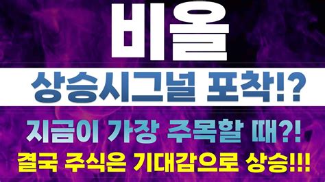 비올 주가전망 상승시그널포착 지금이 가장 주목할 때 결국 주식은 기대감으로 상승 Youtube