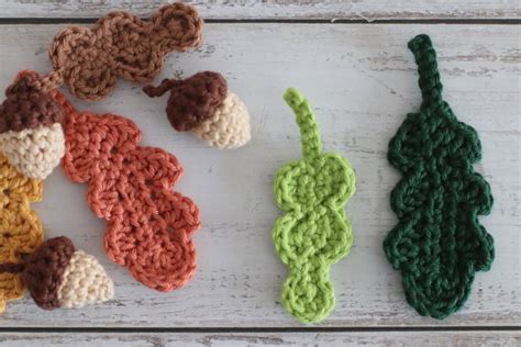 Autumn Crochet Pattern Acorns And Oak Leaves