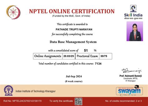 Nptel Iitkharagpur Databasemanagement Dbms Learningjourney