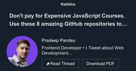 Dont Pay For Expensive Javascript Courses Use These 8 Amazing Github