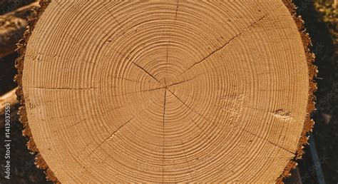 Tree Rings Cross Section Close Up Detailed Of A Tree Trunk Cross