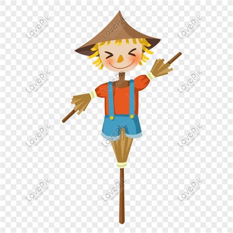 귀여운 허수아비 만화 손으로 그린 공예품