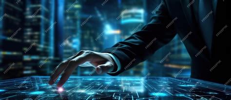 Premium Photo Businessman Touching The Brain Working Of Artificial Intelligence