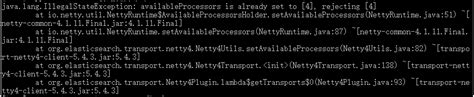 java create elasticsearch client throws a netty illegalstateexception