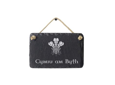 Slate Hanging Signs Cymru Am Byth Welsh Slate Hanging Sign Wales