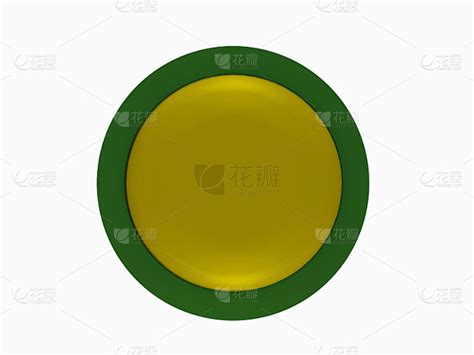 圆按钮被涂抹在白色，黄色和绿色。