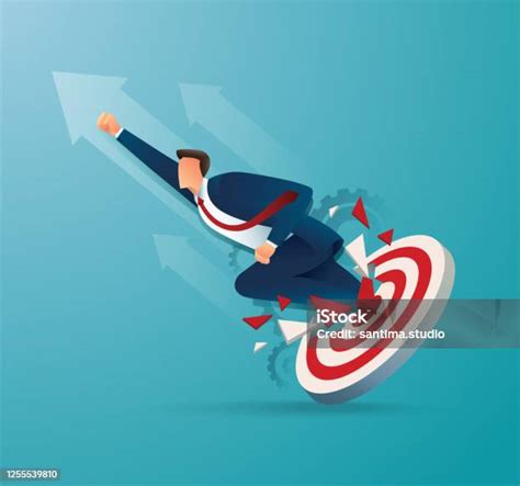 성공적인 벡터 일러스트레이션에 대상 양궁을 획기적인 사업가 개념에 대한 스톡 벡터 아트 및 기타 이미지 개념 경영자 경쟁 Istock