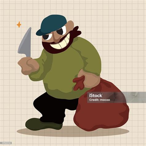 Thief Theme Elements Stock Illustration Download Image Now 2015