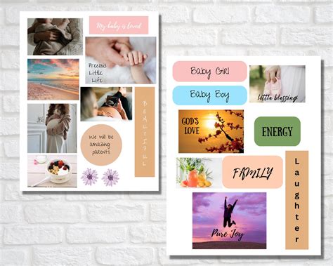Pregnancy Vision Board Printable Images Pictures And Words Christian Birth Affirmation Vision