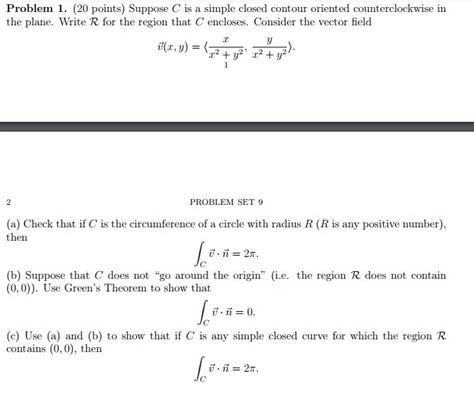 Solved Problem Points Suppose C Is A Simple Closed Chegg