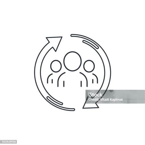 팀 업데이트 비즈니스 개선 및 개발 회사의 효율성을 높이는 방향 흰색 배경에 격리된 벡터 선형 아이콘입니다 경영자에 대한 스톡
