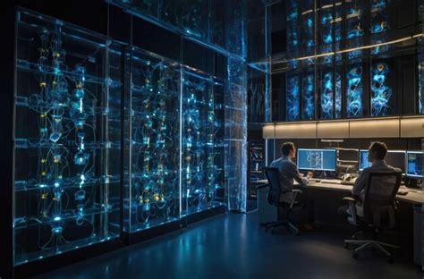 Premium Photo Scientists Working In A Modern Data Center Laboratory