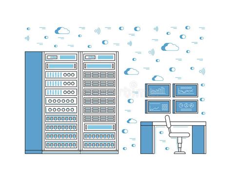 Server Room And Data Center Stock Vector Illustration Of Communication Data 85186673