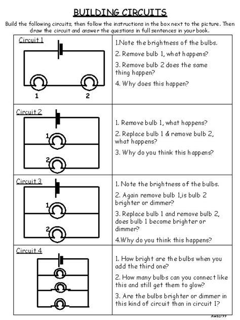 BUILDING CIRCUITS Build The Following Circuits Then Follow