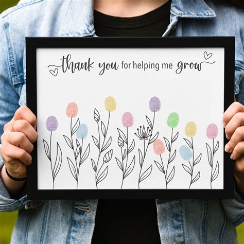Teacher Appreciation T Fingerprint Crafts Teacher Thank You T