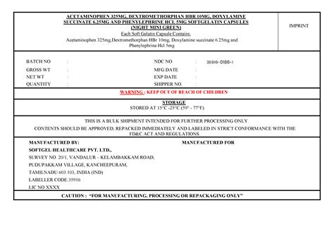 Acetaminophen 325 Mg Dextromethorphan Hydrobromide 10 Mg Doxylamine Succinate 6 25 Mg And