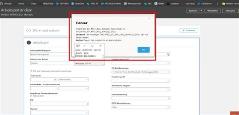 FND FND EF MR UNQ SINGLE SEG FND 1 Error When Trying To Change The Working Hours Cloud
