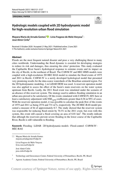 Hydrologic Models Coupled With 2d Hydrodynamic Model For High Resolution Urban Flood Simulation
