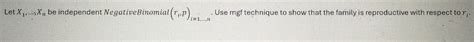 Solved Let x1,dots,xn ﻿be independent NegativeBinomial | Chegg.com