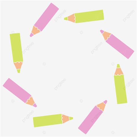 텍스트를 위한 빈 공간이 있는 원 색연필 모양 테두리 유행 일주 기하학적 Png 일러스트 및 벡터 에 대한 무료 다운로드 Pngtree