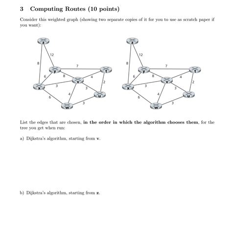 solved 3 computing routes 10 points consider this weighted