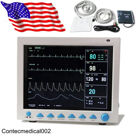 Medical Icu Vital Signs Patient Monitor 6 Parameter Ecg Nibp Spo2 Temp Resp Pr £575 84 Picclick Uk