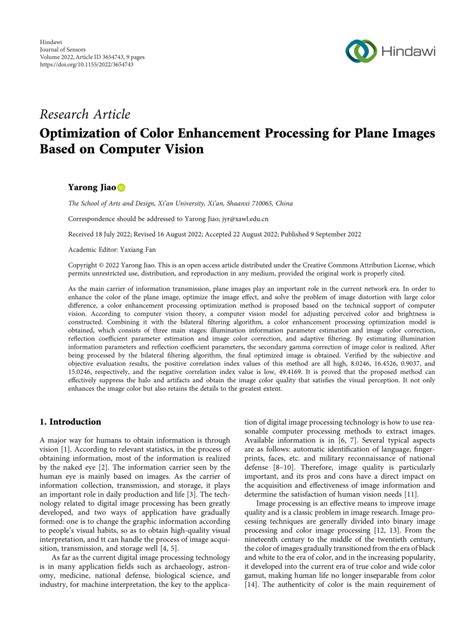 Pdf Optimization Of Color Enhancement Processing For Plane Images Based On Computer Vision