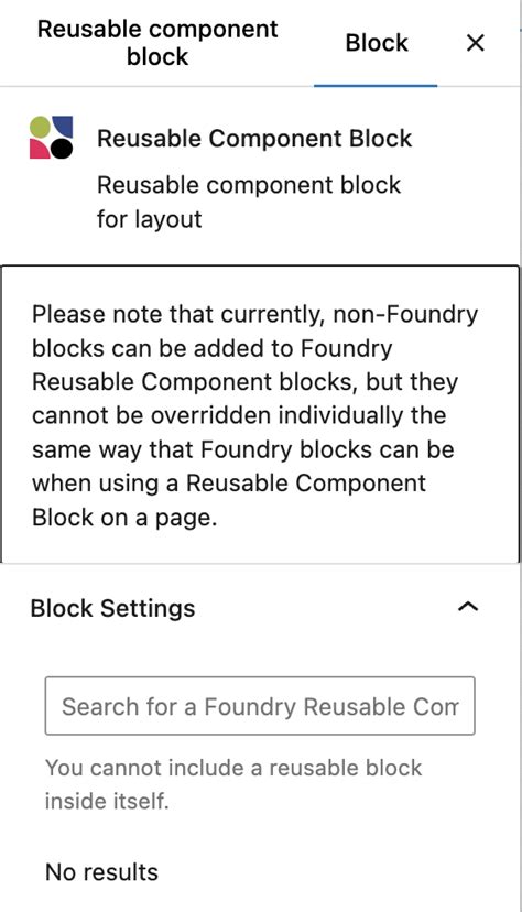 Reusable Component Block Refoundry