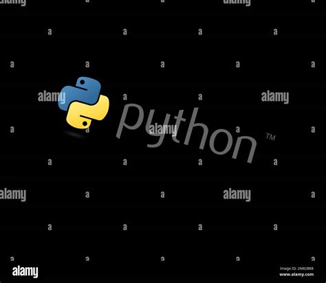 Python Programming Language Rotated Logo Black Background B Stock Photo Alamy