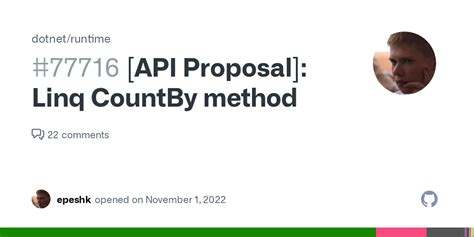Api Proposal Linq Countby Method · Issue 77716 · Dotnetruntime