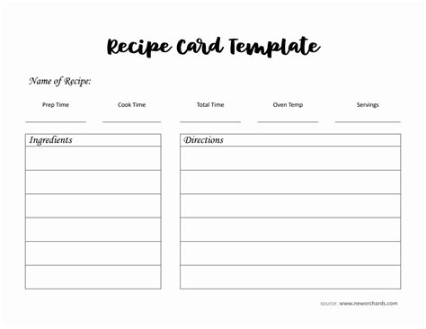 21 Free Printable Recipe Card Templates [in Word Zgzxpv