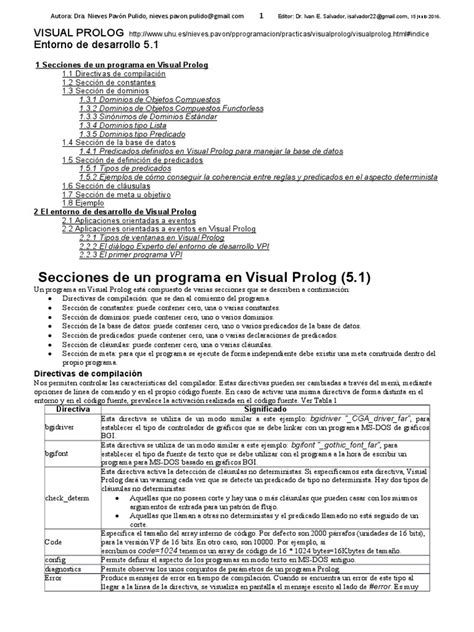 Guia Rapida De Visual Prolog Pdf Programa De Computadora Programación